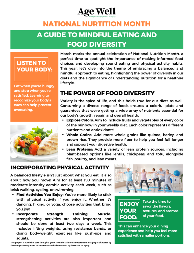 National Nutrition Month | Age Well Senior Services