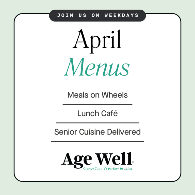 Senior Center Lunch | Age Well Senior Services