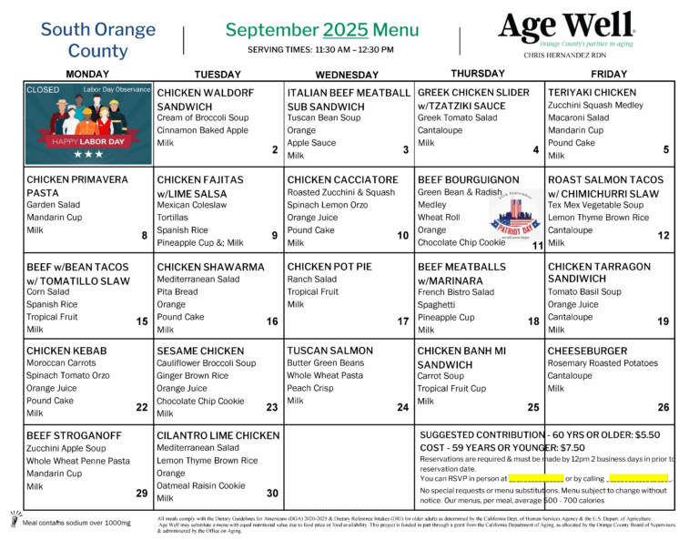 Senior Center Lunch | Age Well Senior Services