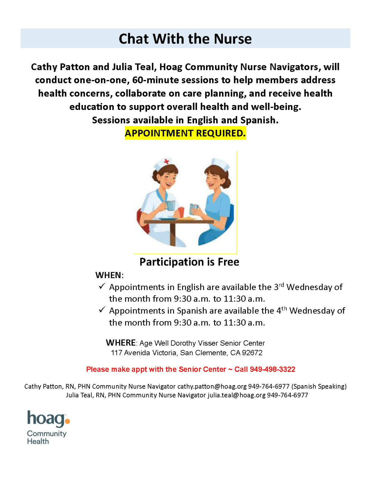 Dorothy Visser Senior Center | San Clemente Senior Programs
