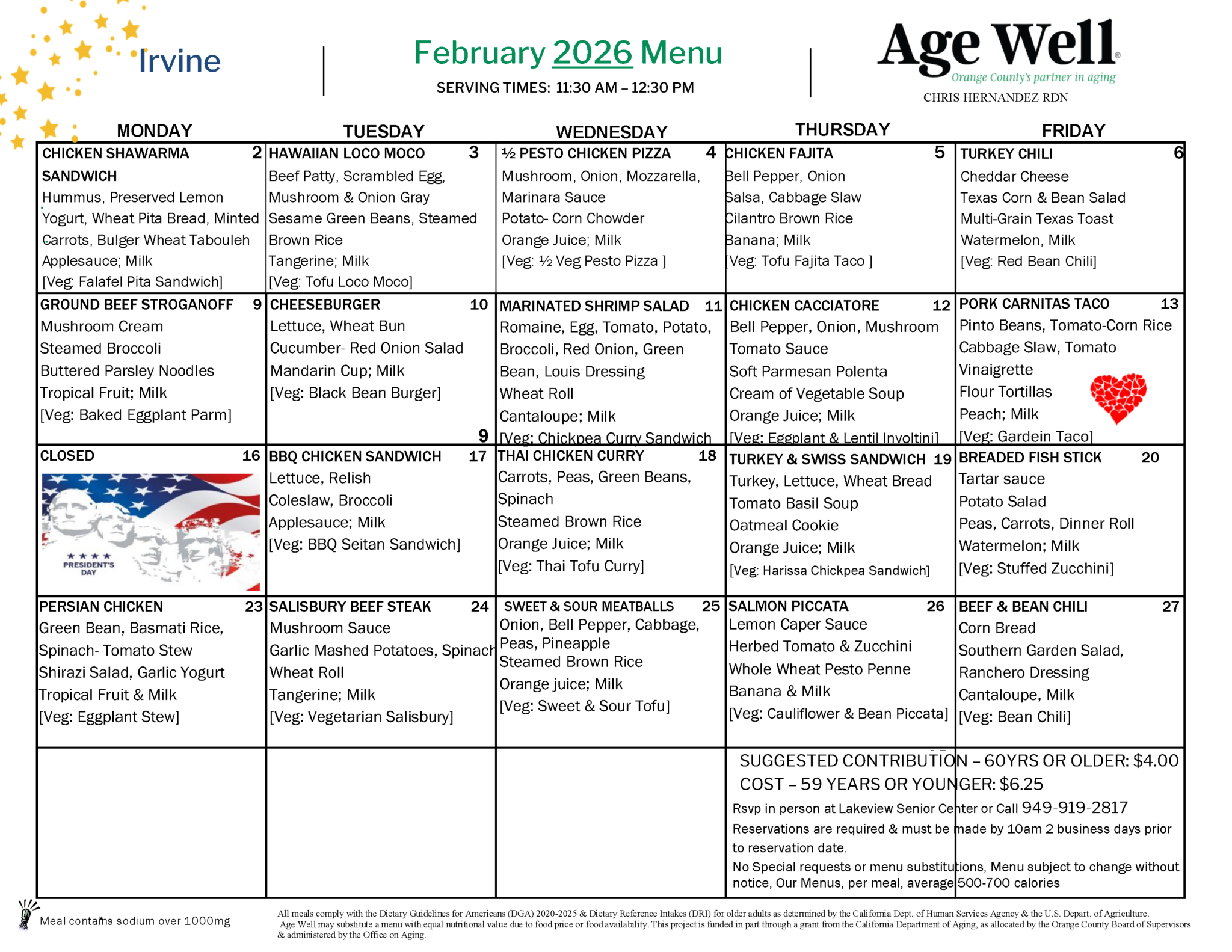 Senior Center Lunch | Age Well Senior Services