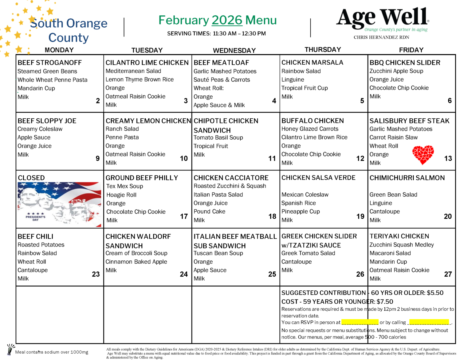 Senior Center Lunch | Age Well Senior Services
