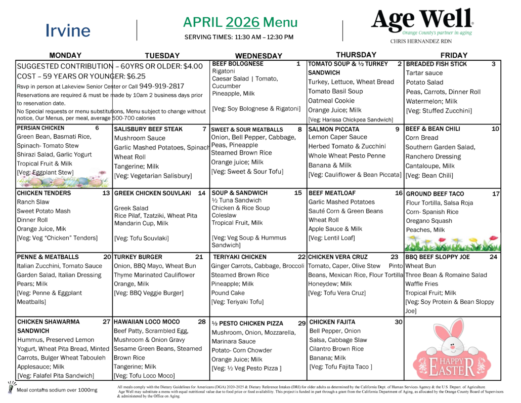 Lakeview Senior Center | Rose Garden Café & Meals on Wheels